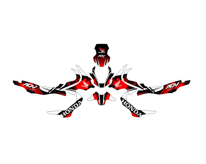 Decals, Sticker, Motorcycle Decals for HONDA ADV, new design red black ...