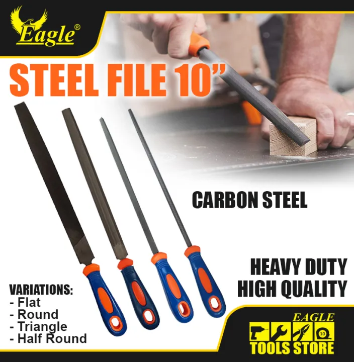 Heavy Duty Steel File 10 Inches Flat / Half Round / Triangle / Round ...