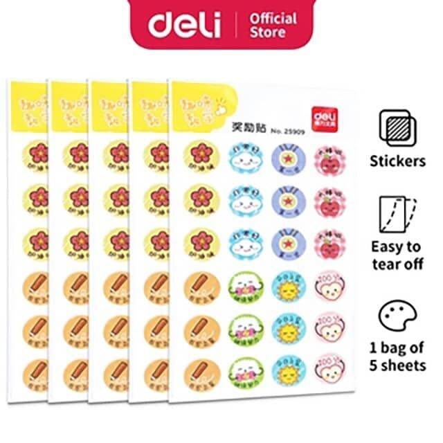 Deli Star Sticker Easy Tear Off (1 Bag Of 5 Sheets) [24 Pcs/Page] 25909 ...