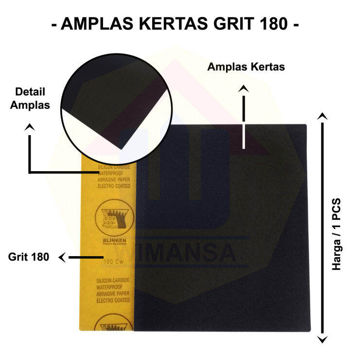 AMPLAS KERTAS GRIT 180 - AMPLAS WATERPROOF | Lazada Indonesia