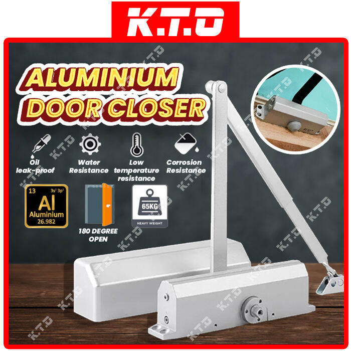 Aluminum Door Closer Fireproof Automatic Adjustable 180 Degree Magnetic ...