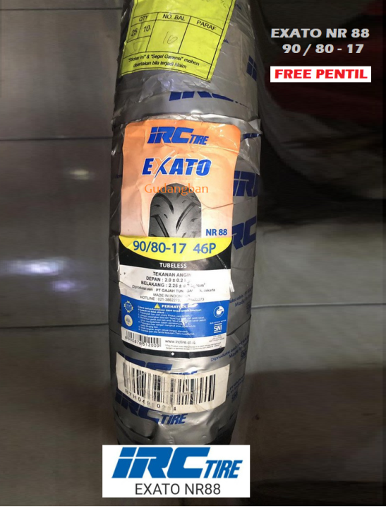 IRC 90 80 17 Exato NR88 Tubeless ban luar motor bebek ninja | Lazada ...