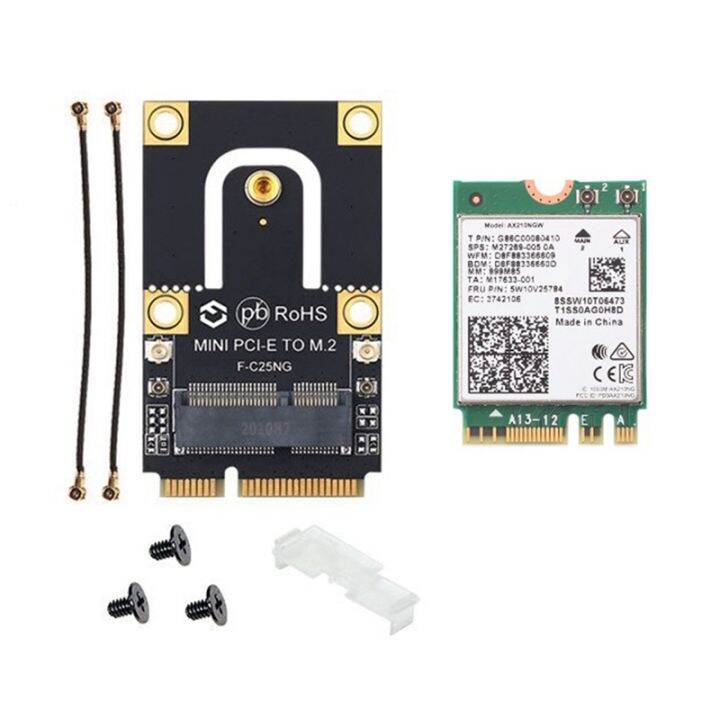 M.2 to Mini PCI-E Adapter Without WiFi 6E AX210 Wireless Card 802.11AX ...