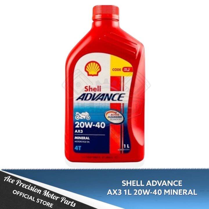 moto SHELL ADVANCE AX3 20W/40 LITER MINERAL | Lazada PH