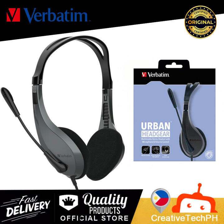 VERBATIM MULTI MEDIA HEADSET WITH MIC & VOLUME CONTROL VBEAR-41646 ...