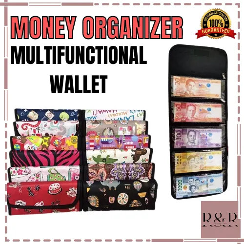 Money Organizer with 5 Zippered Slots - Cash Wallet - Money Holder ...