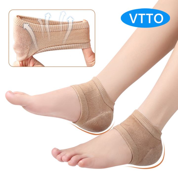 VTTO ที่รองส้นเท้าซิลิโคนแขนเจลปกป้องส้นเท้า1คู่ถุงเท้าครึ่งหลาถ้วยส้น ...