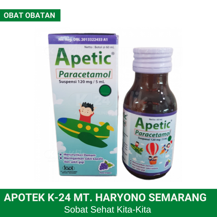 Apetic Suspensi Sirup 60 ml - Sirup Paracetamol Demam Anak | Lazada ...