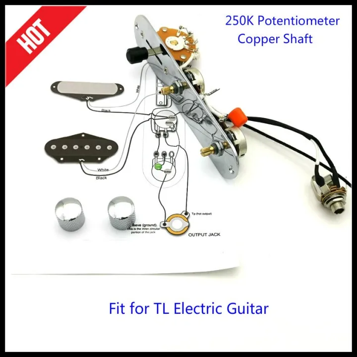 Pre-wired 3-way Blender TL Wiring Harness 250K Copper Shaft ...