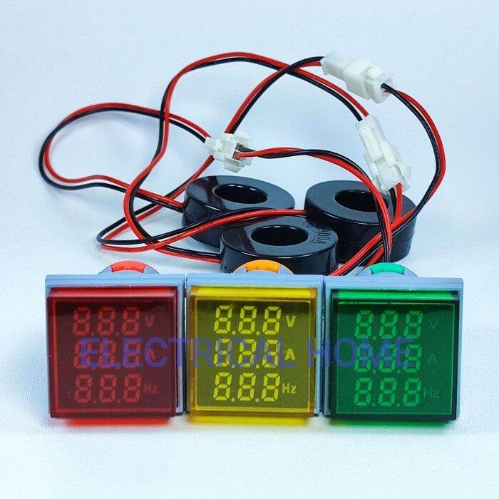 Pilot Lamp LED with VOLT+AMPER+HZ 22mm - KOTAK | Lazada Indonesia