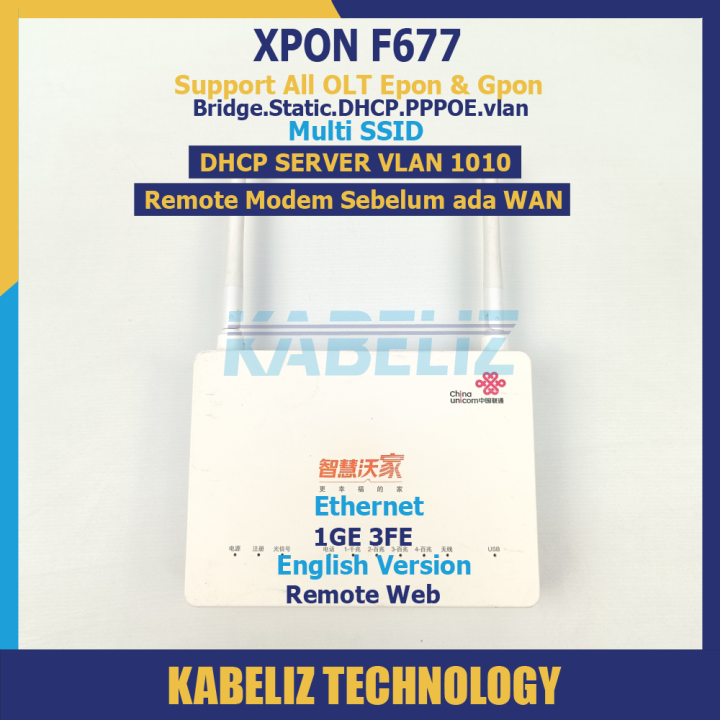 ONU XPON F677 V2 SUPPORT ALL OLT EPON DAN ALL OLT GPON ONT WIFI ROUTER ...