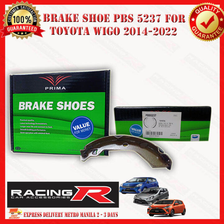 BRAKE SHOE PRIMA (PBS 5237) For (TOYOTA WIGO 2014 - 2023) | Lazada PH