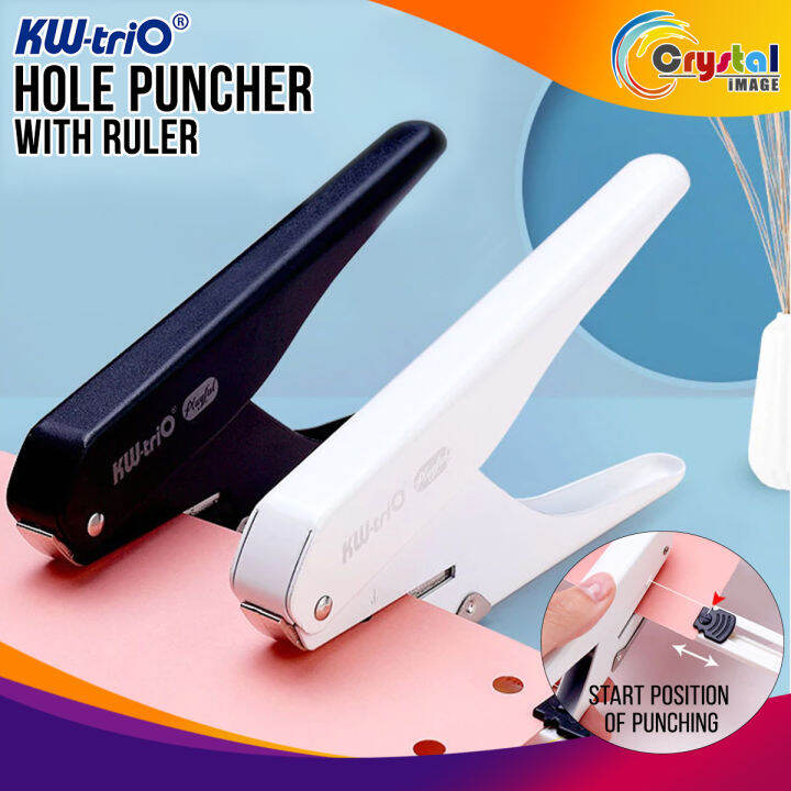 KW-TRIO Hole Puncher with Ruler 1/4'' Single Hole Puncher with 6mm ...