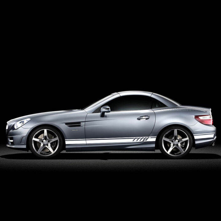 2Pcs Car Door Side Stripe Sport Body Sticker Vinyl Decal For Benz SLK ...