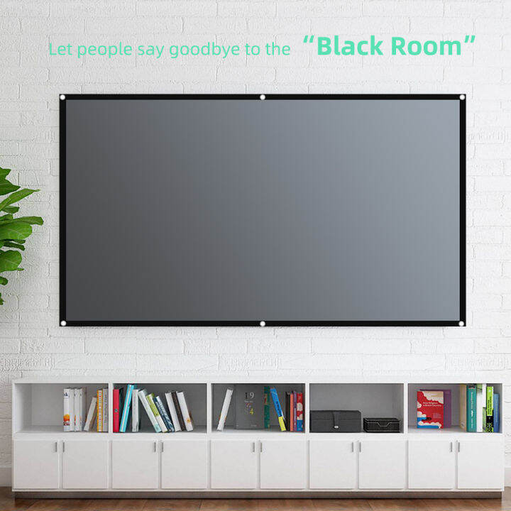 【Salange】(16:9) Wall-mounted Projector Screen 4K Metal Anti Light ...