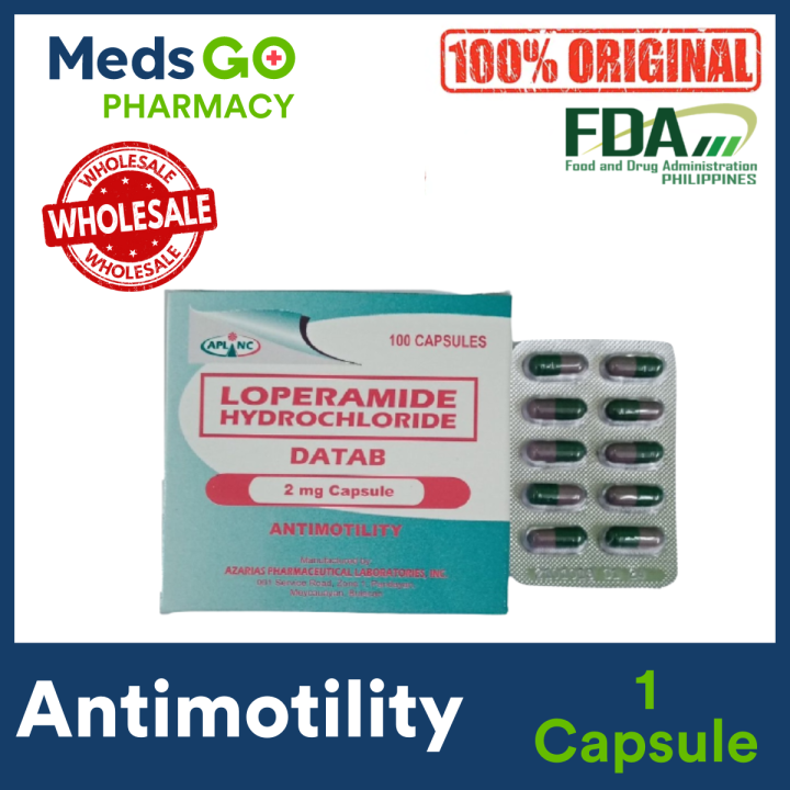 DATAB Loperamide 2mg (Diatabs generic) - 1 box x 100 Capsules | Lazada PH