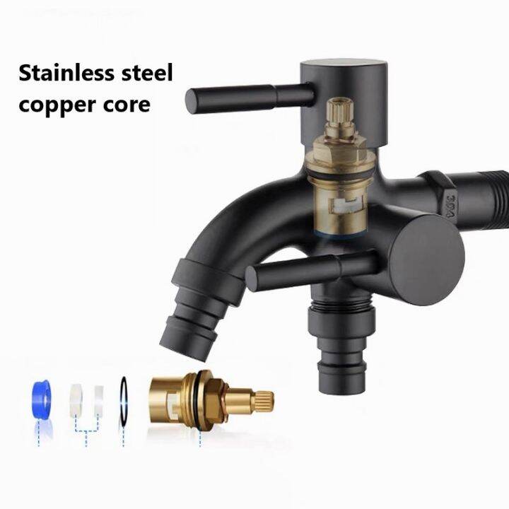 COOPER.PH Stainless Steel SUS304 Black Two Way Faucet Dual Function Tap ...