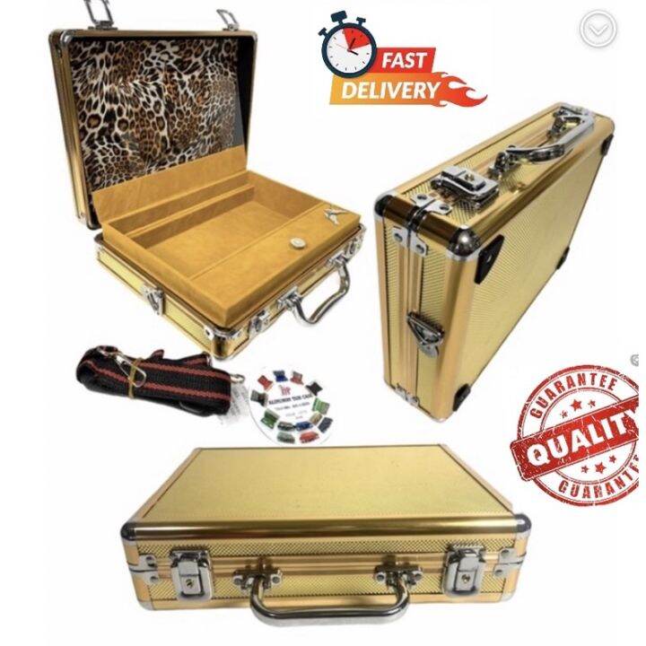 Aluminum tari case box slimtype 36 capacity gold | Lazada PH