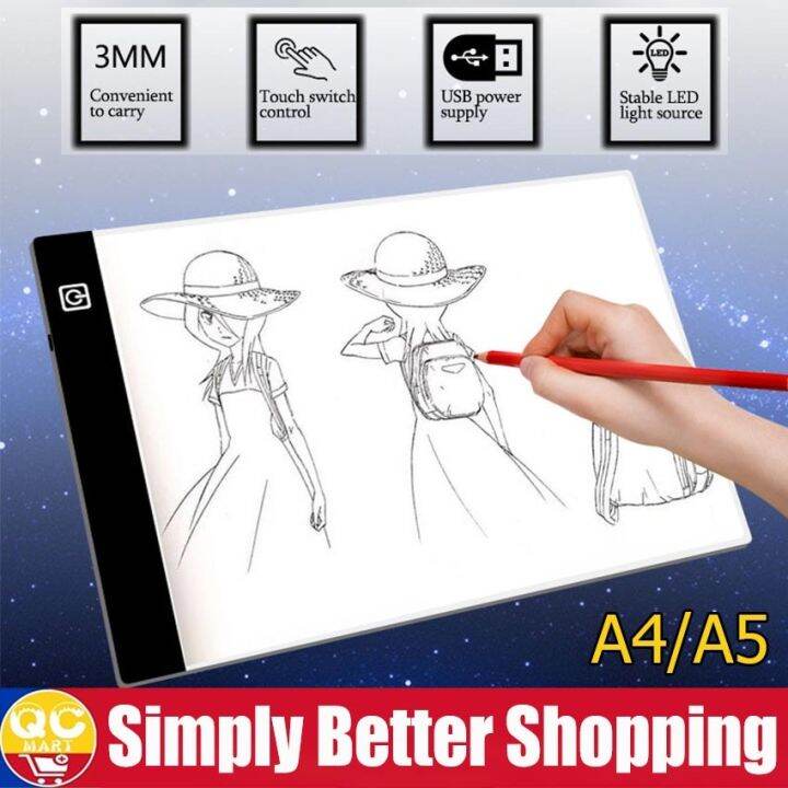 New 2023 A4/A5 LED Light Pad Drawing Tablet Graphic Digital Writing Tracer Board For Painting ...