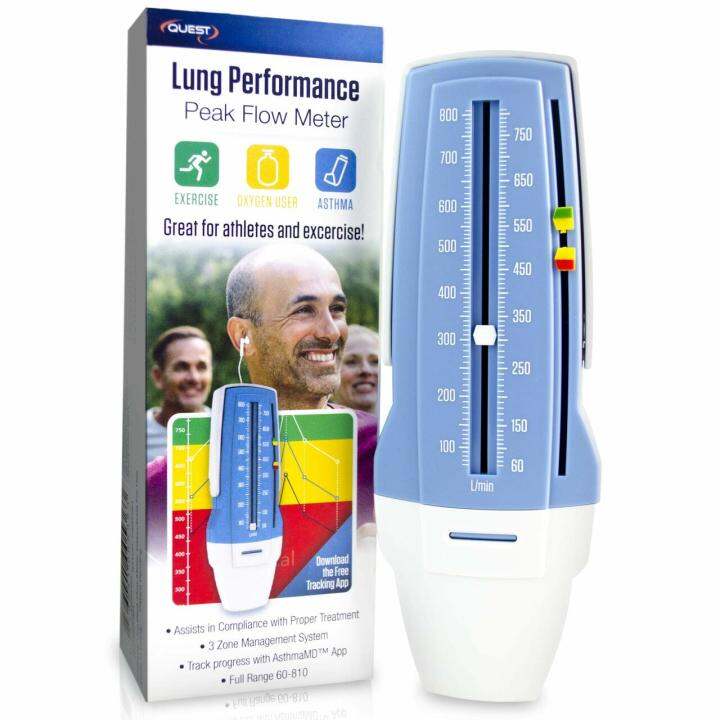 Quest AsthmaMD Lung Performance Peak Flow Meter Measures Lung ...