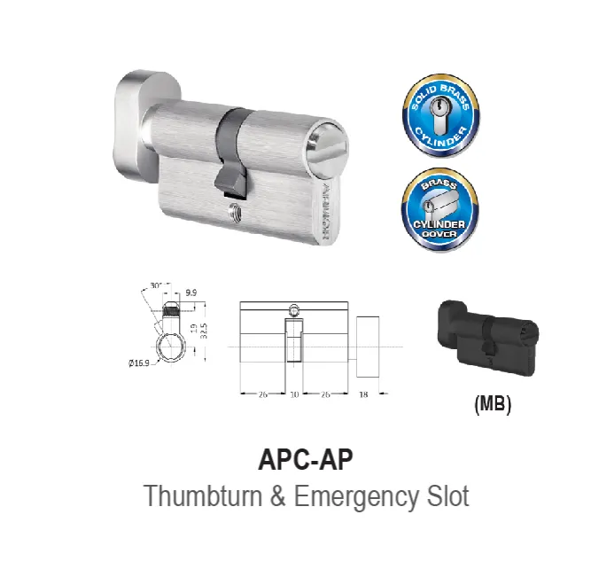 Armor APC-AP60/70 Profile Cylinder Thumbturn & Emergency Slot Lock | Lazada