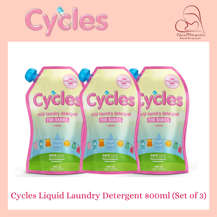 Cycles Mild Laundry Liquid Detergent Refill (800ml) Set of 3 | Lazada PH