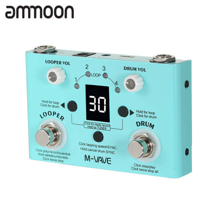 [ammoon]เอฟเฟกต์แบบเหยียบหายไป M-VAVE ตัวคลายกลองและเอฟเฟคเตอร์ขนาดเล็ก2-In-1ลูปเปอร์ & เครื่อง ...