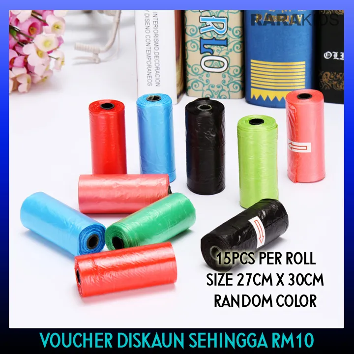 Refill Portable Diaper Garbage Bag Disposal Plastic 15pcs per Roll Size ...