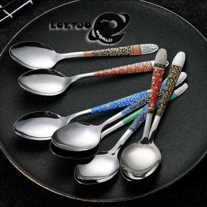 Sendok makan set 1 lusin stainless motif batik | Lazada Indonesia