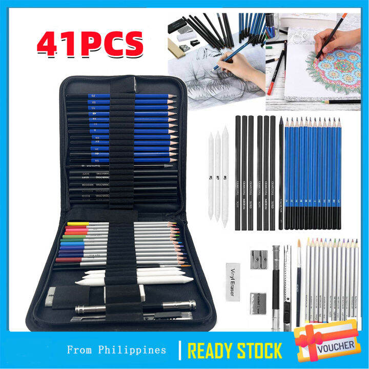 41pcs/set Professional Drawing Kit Pencils Sketch Charcoal Pencil ...