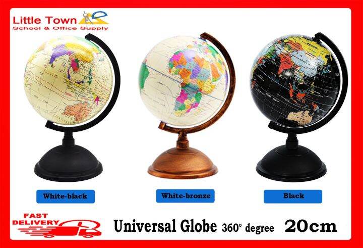 Universal world globe 20cm diameter round 360° degree rotating globe ...