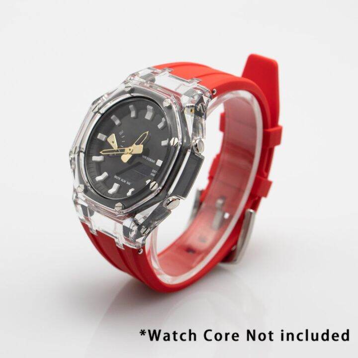 Transparent Case Rubber Strap For Casioak Watch GA2100 GA2110 Band ...