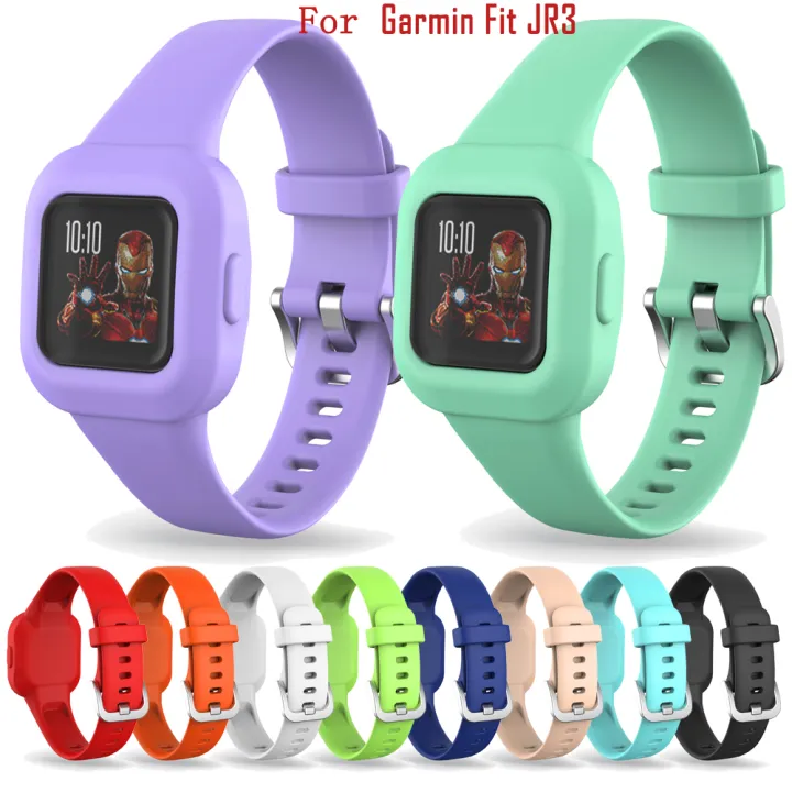 แฟชั่นใหม่สายนาฬิกาข้อมือซิลิโคนสำหรับ Garmin Fit JR 3สายรัดข้อมือสมาร์ทวอทช์สายรัดข้อมือสำรอง ...