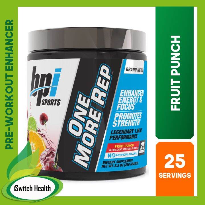 BPI Sports One More Rep Pre Workout Supplement Powder - 25 Servings ...
