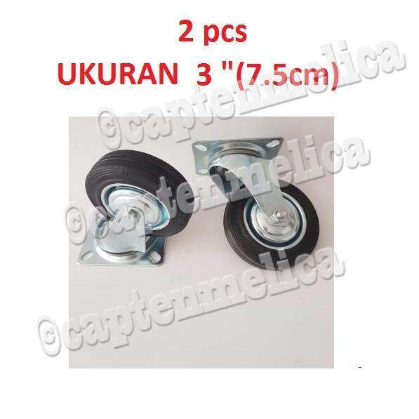 2pcs - ( TYPE HIDUP ) 3" RODA BAN ETALASE RODA BAN TROLI TROLLEY RODA ...