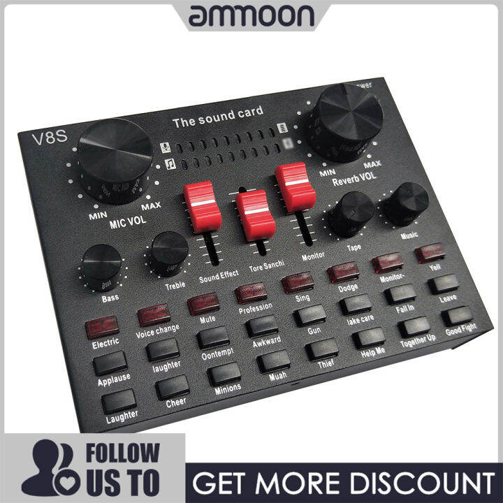 [ammoon]V8S Live Streaming Sound Adapter Phone Laptop Microphone Multi ...