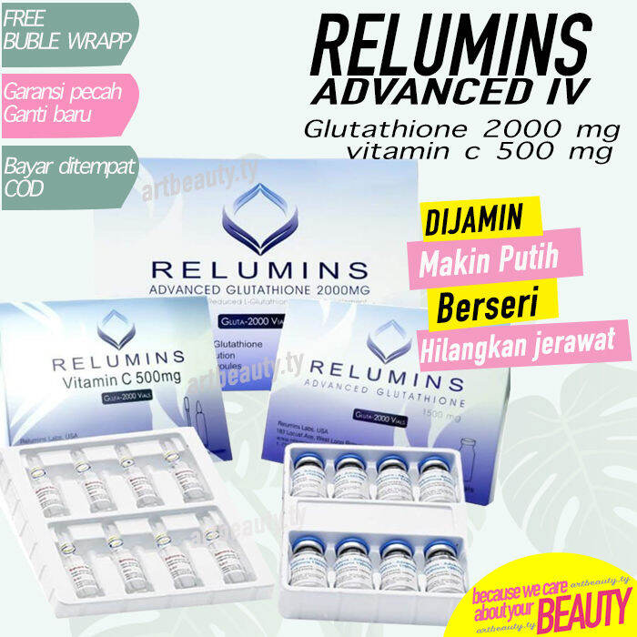 Injeksi whitening premium booster glutathione 2000mg + vit c 500mg ...