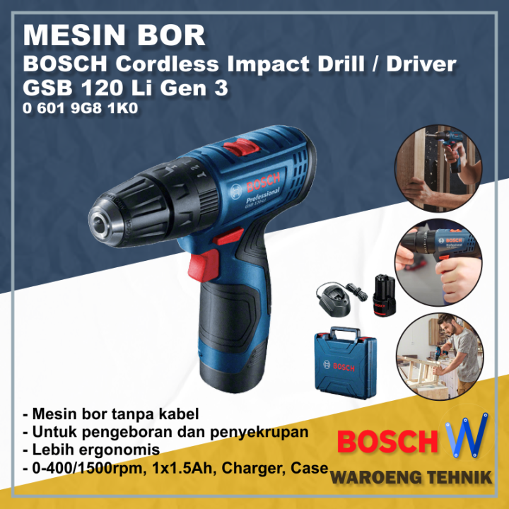 BOSCH GSB 120 Li Cordless Impact Drill | Lazada Indonesia