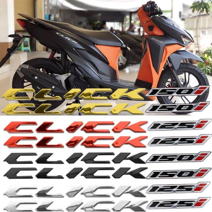 4PCS/SET HONDA Motorcycle 3D Sticker Decal Click Logo Fuel Tank Label ...