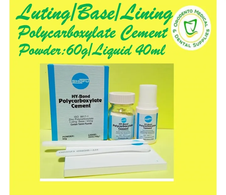 Hy-Bond Polycarboxylate Cement Luting/Base/Lining Powder-60g Liquid ...