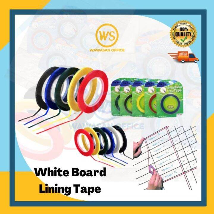 Whiteboard Line Tape Lining Tape White Board 3mm 5mm | Lazada