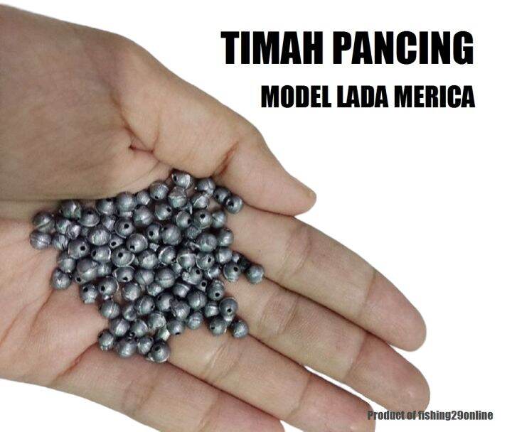 [100 butir] Timah pancing bandul timbel pemberat model bulat lada ...