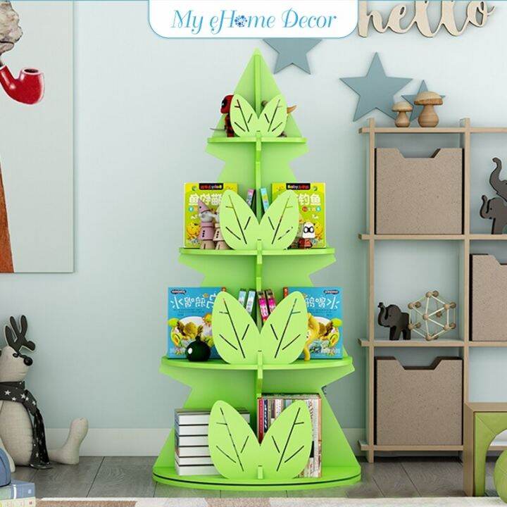 Rotating bookshelf creative children bookcase simple reading corner ...