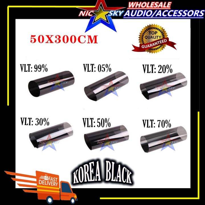 300*50CM KOREA-Black UV99% 2-PLY tinted kereta/ Window Tinted Home Privacy Tinted Film House ...