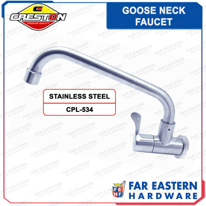 CRESTON Goose Neck Stainless Steel Kitchen Sink Faucet CPL-534 CRVAR ...