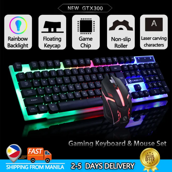The new GTX 300 colorful LED backlit ergonomic mechanical game keyboard ...
