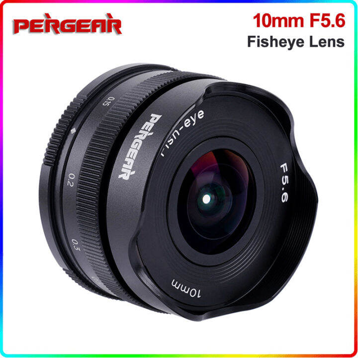 Pergear 10mm F5.6 Pancake Fisheye Lens APS-C for Sony E Nikon Z M4/3 ...