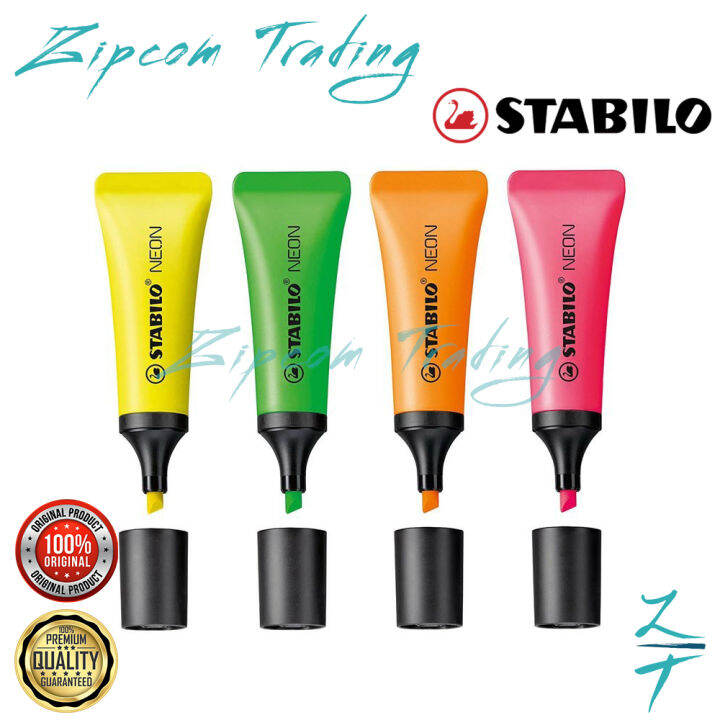 STABILO Neon Fluorescent Highlighter (2mm/5mm) | Lazada