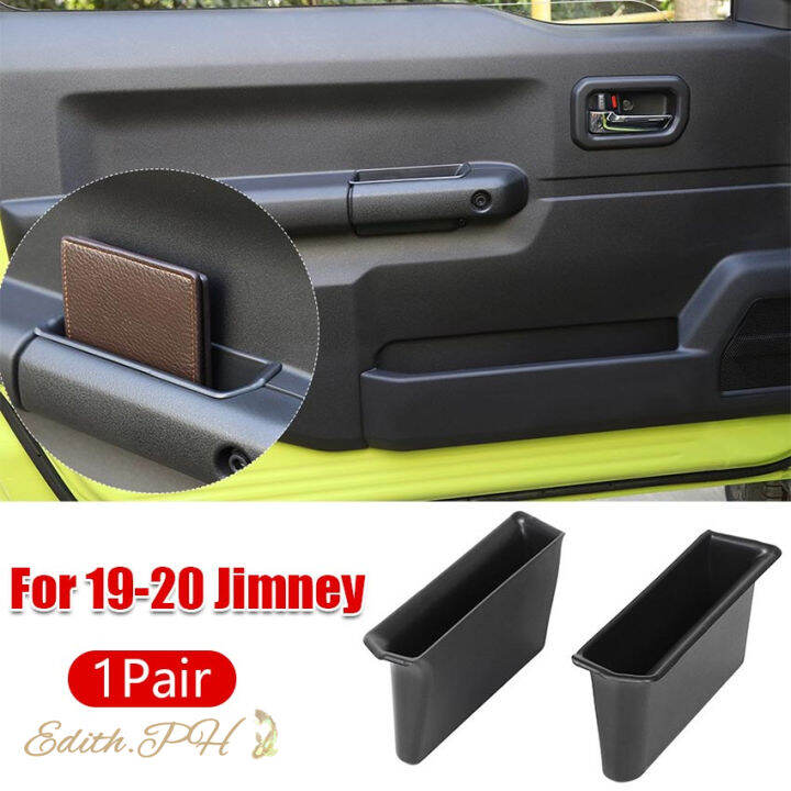 2Pcs ABS Car Front Door Side Armrest Storage Box Black Containers For Suzuki Jimny JB74 2019/ ...