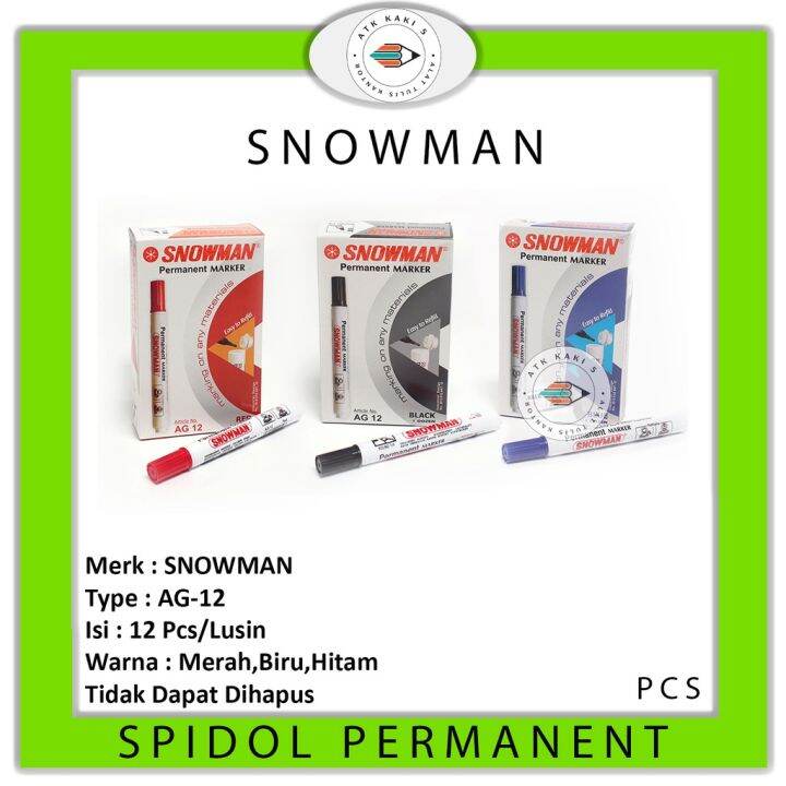 SNOWMAN - Spidol AG-12 Permanent - Pcs | Lazada Indonesia